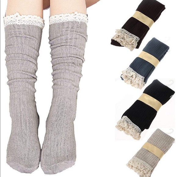 Accessories | Above The Knee Lace Fringe Boot Socks | Poshmark